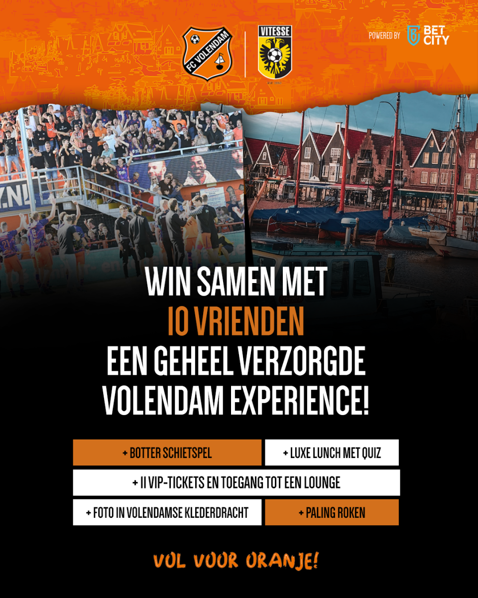 Win met tien vrienden een unieke Volendam Experience rond FC Volendam ...