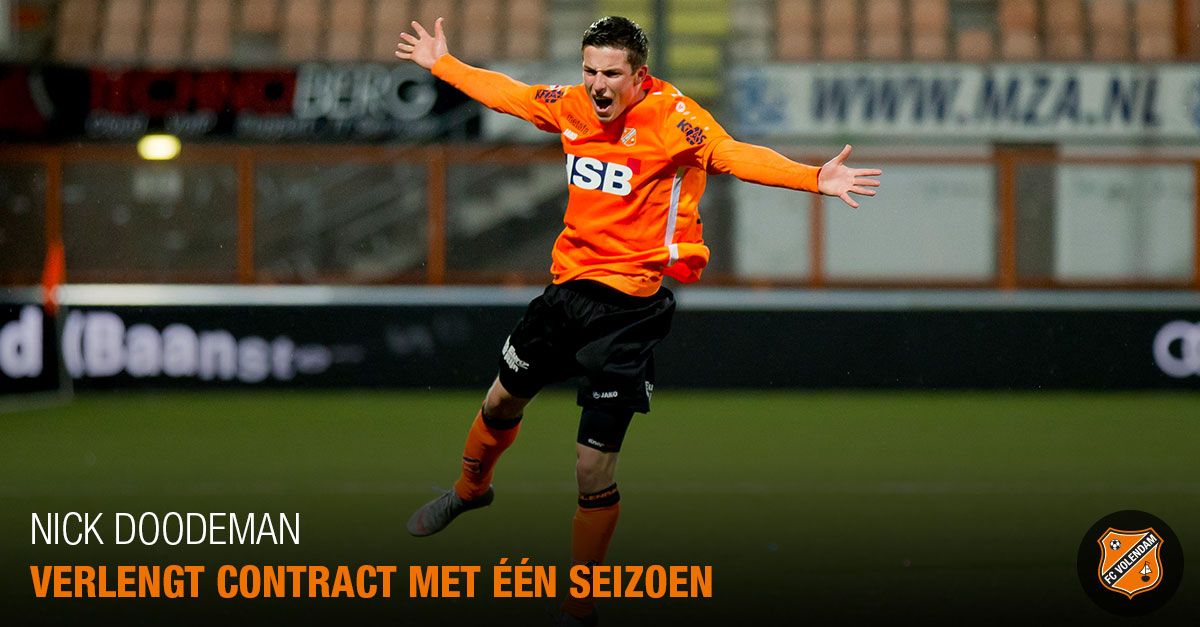 Contract Nick Doodeman met 1 jaar verlengd