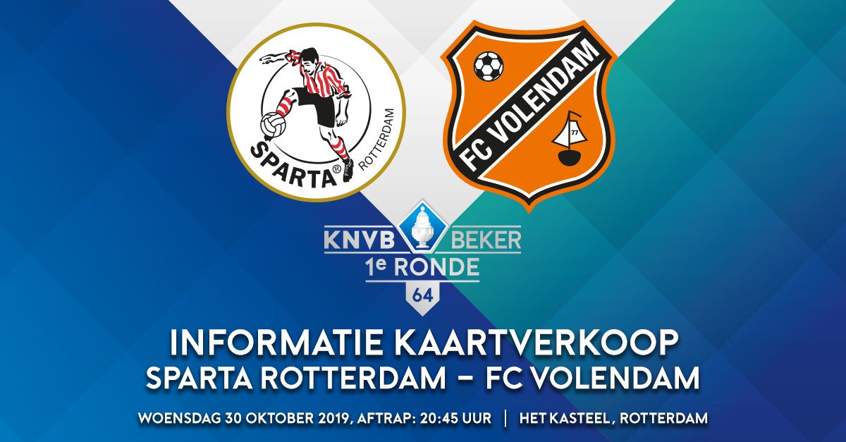 Informatie kaartverkoop Sparta Rotterdam - FC Volendam
